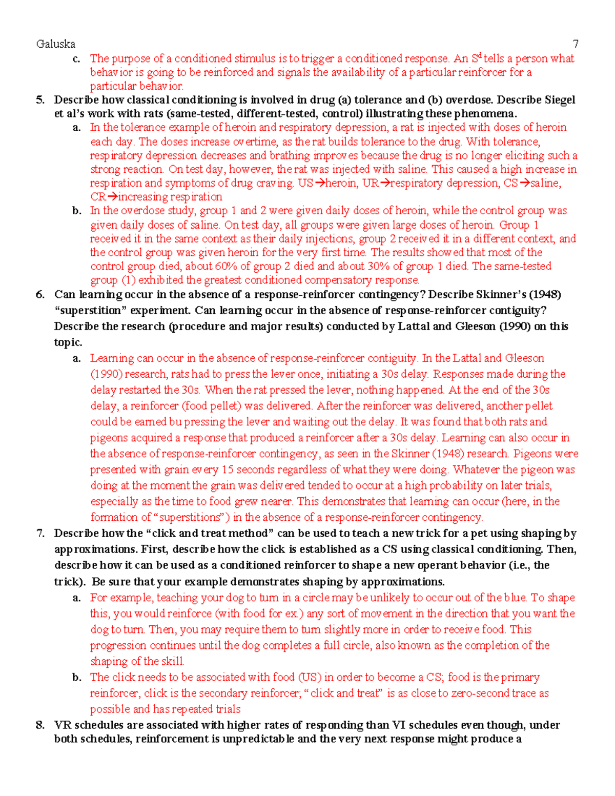 PSYC 213 Study Guide for Final Examination S23 (7) - Galuska 7 c. The purpose of a conditioned ...