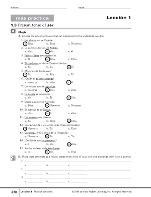 SPA101- Lección 4.3 Stem-changing Verbs E-I - más práctica Lección 4 ...