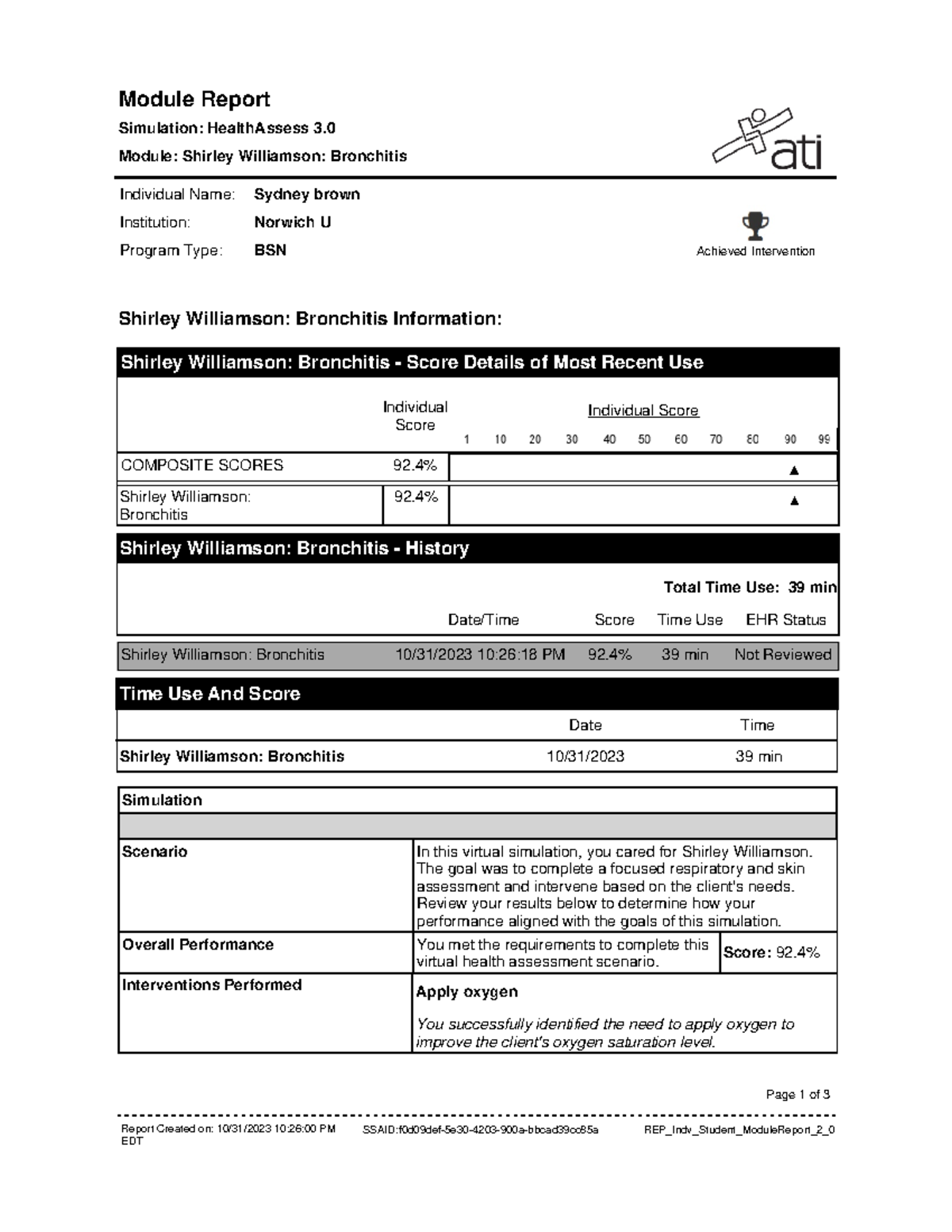 Report (13) - Module Report Achieved Intervention Simulation ...