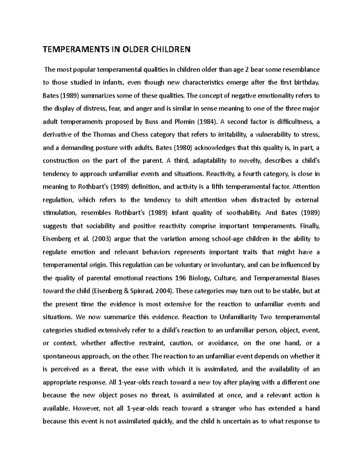 Temperaments IN Older Children - TEMPERAMENTS IN OLDER CHILDREN The ...