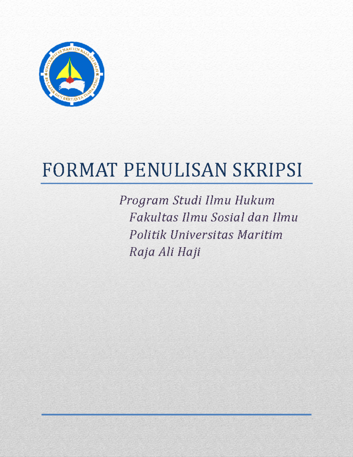 Format-Penulisan-Skripsi - FORMAT PENULISAN SKRIPSI Program Studi Ilmu ...