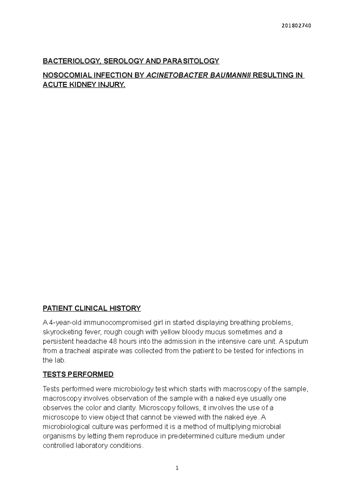 Microbio CASE Study - BACTERIOLOGY, SEROLOGY AND PARASITOLOGY ...