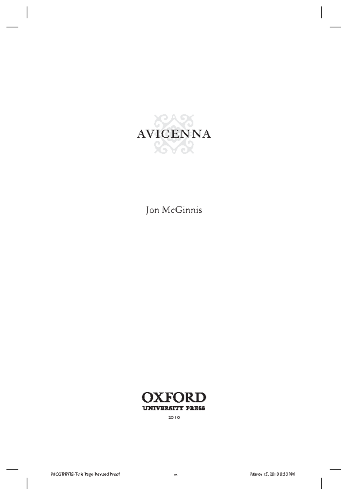 Mc Ginnis, Selection from Avicenna (pp. 3-16) - MCGINNIS-Title Page ...