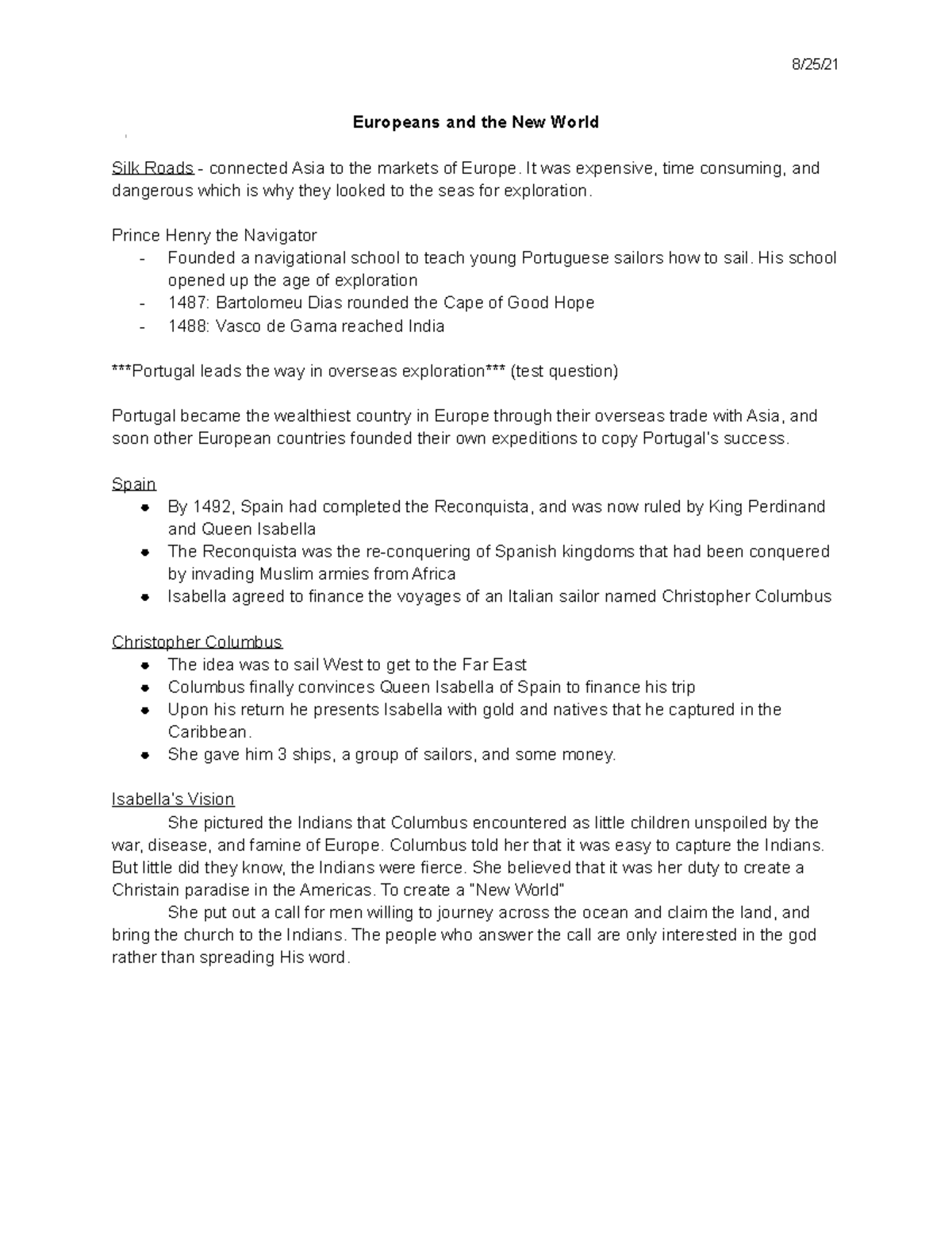 Europeans and the New World - 8/25/ Europeans and the New World Silk ...