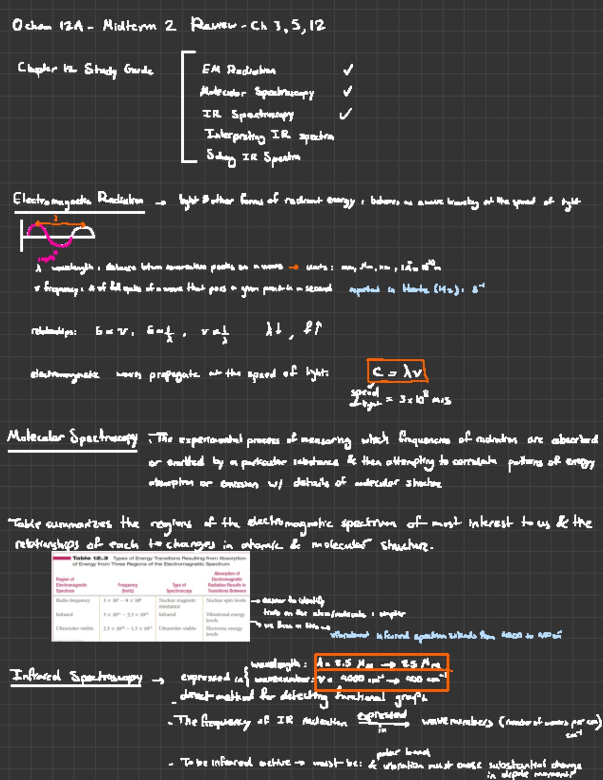 Exam 2 Review - Ochen 12A-Midterm 2 Review-Ch3,5, 12 Chapter 12 Study Guide M Radiation ...