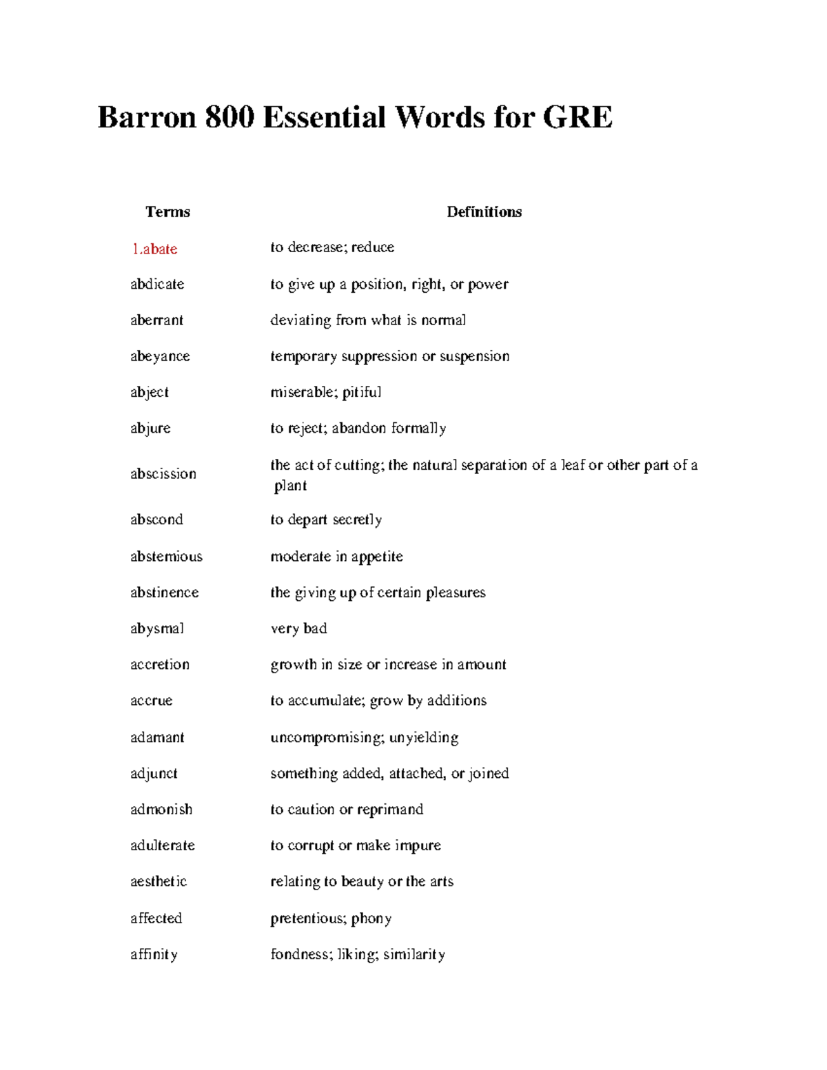 Barron s Gre 800 essential words - Barron 800 Essential Words for GRE ...