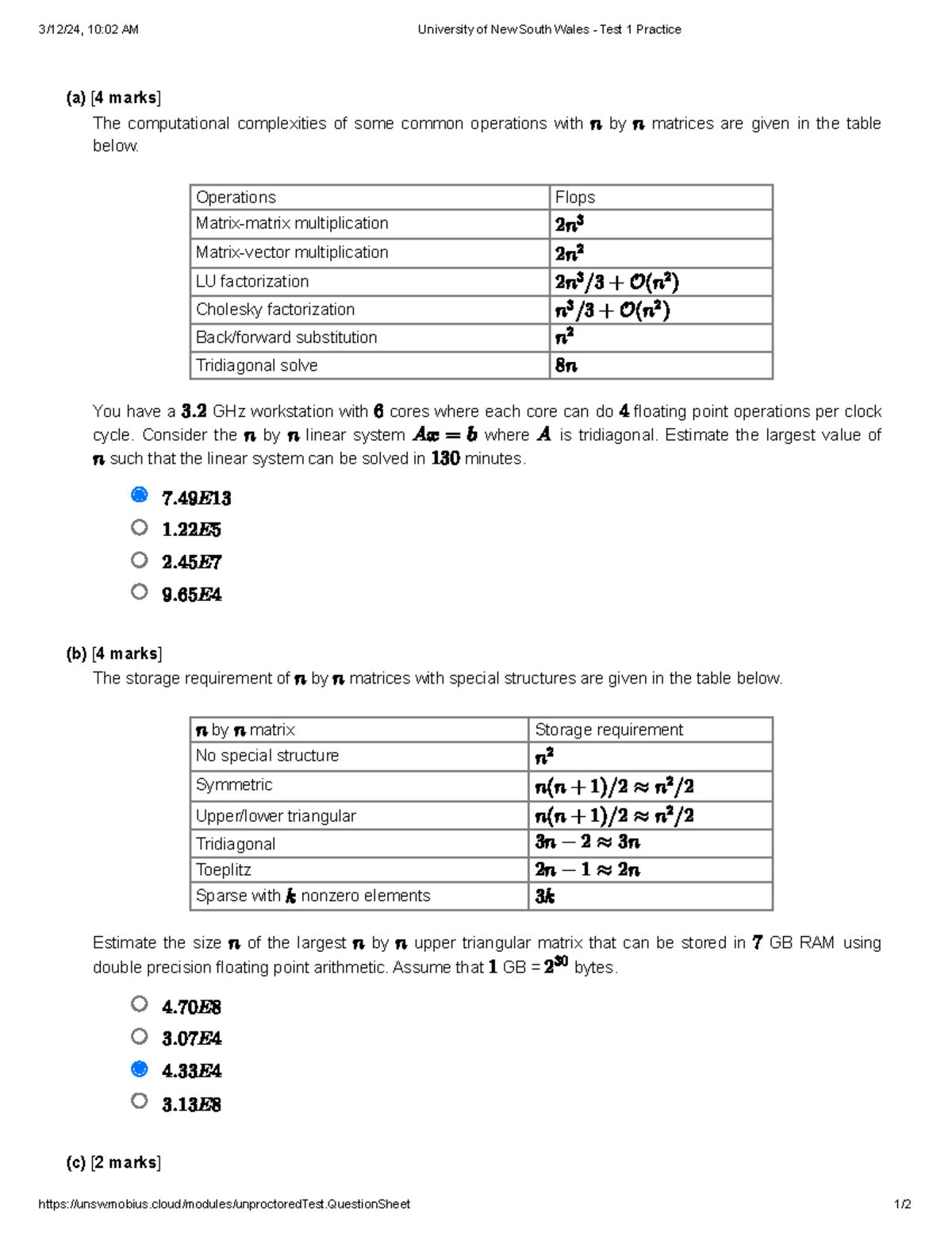 Q2 Mobius Numerical Methods Practice Quiz 1 - 3/12/24, 10:02 AM University of New South Wales ...