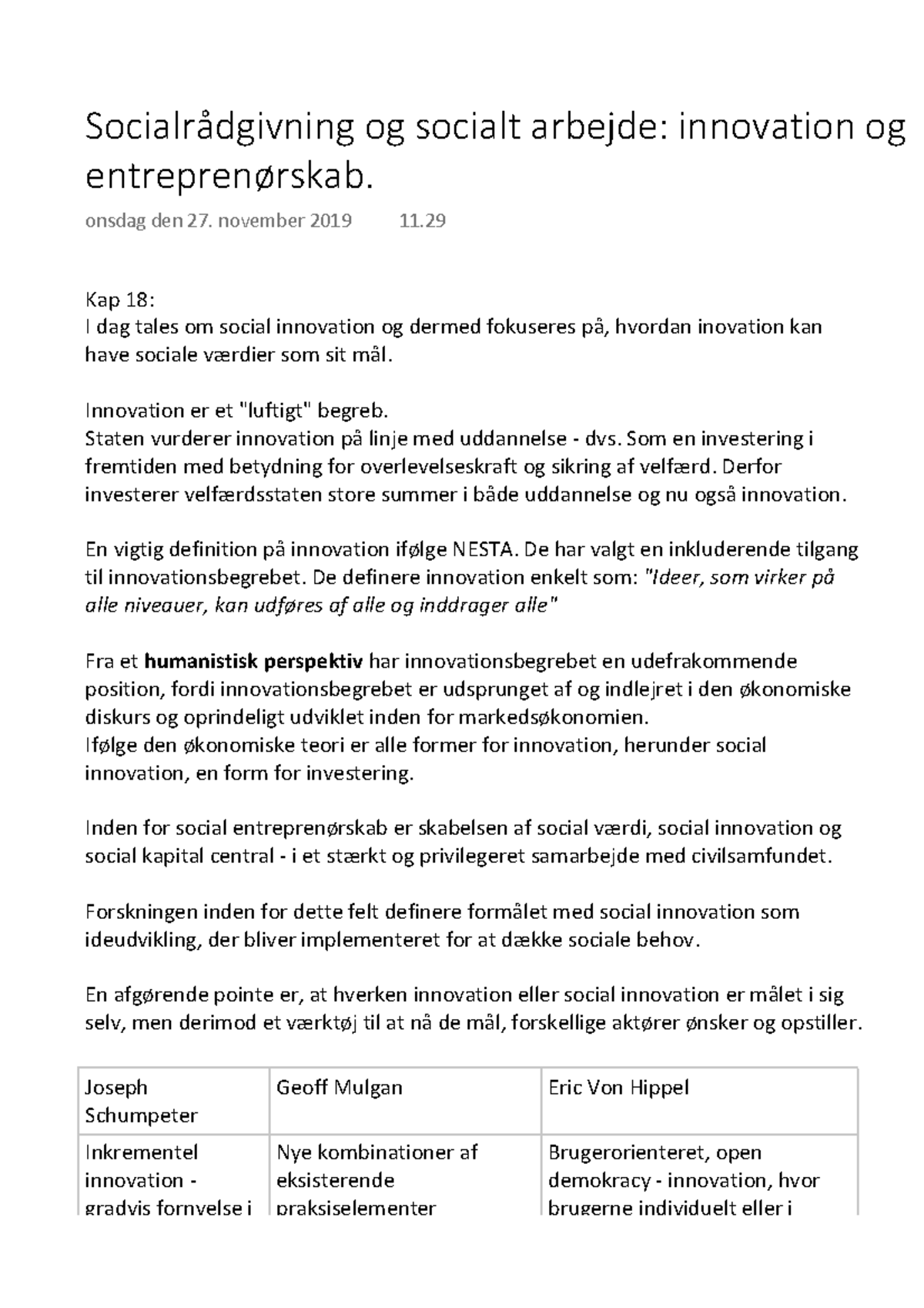 Socialrådgivning og socialt arbejde innovation og entreprenørskab - Kap 18: I dag tales om ...