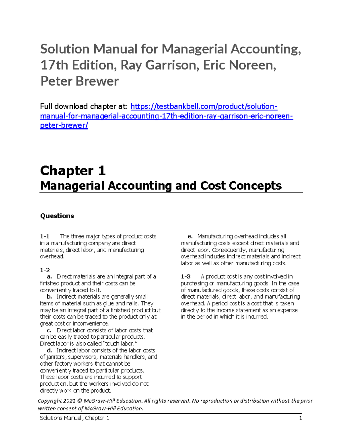 695259568 Solution Manual for Managerial Accounting 17th Edition Ray ...