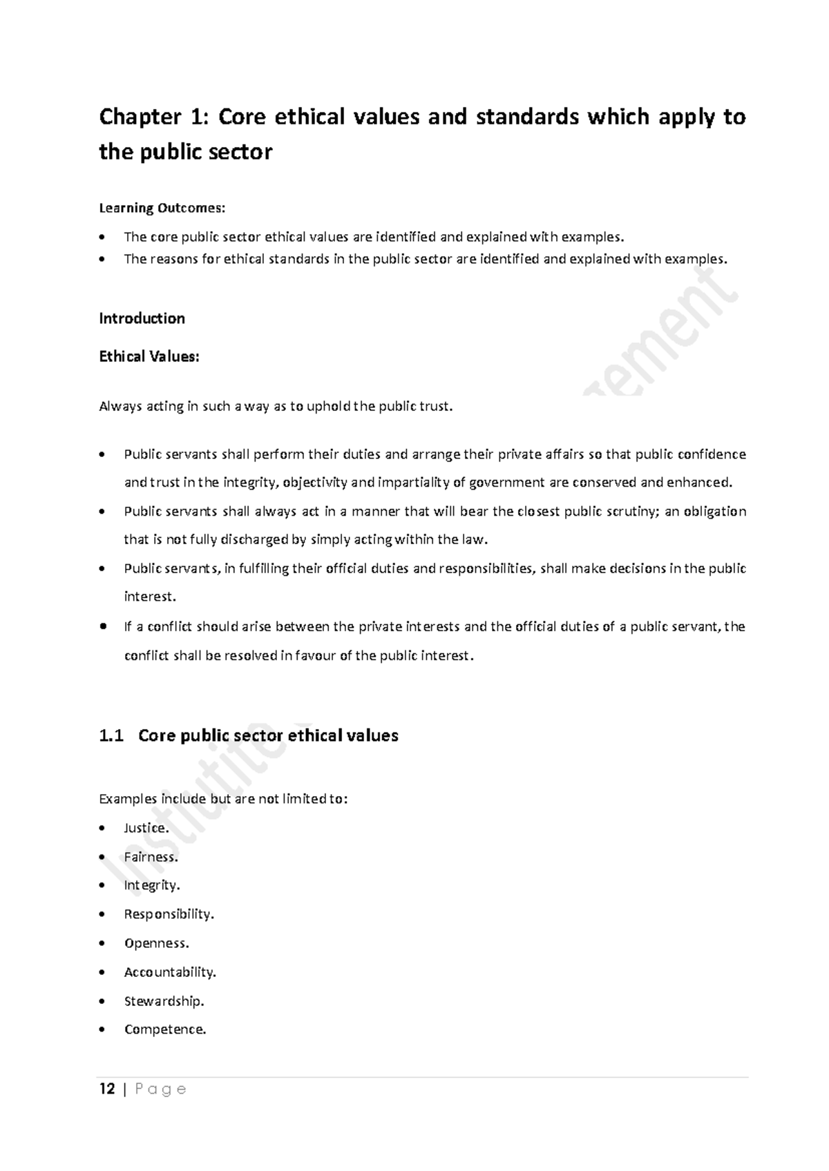 Module 1 Study Guide 12 64 - 12 | P a g e Chapter 1: Core ethical ...