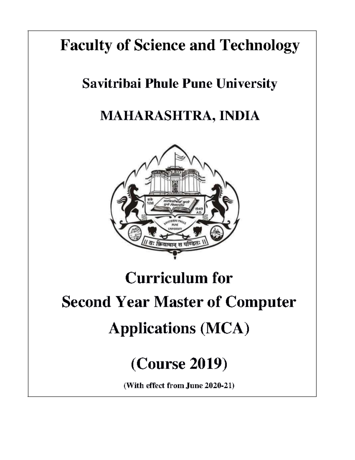 SY Curriculum MCA under Engineering(2019 Pattern)(3 Years)9 6 21 (1) 24 ...