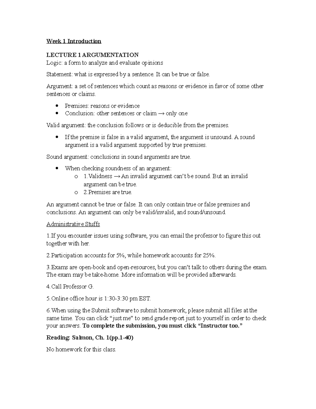Lecture Notes: Reconstructing Argument, and Deductive vs. Indeductive ...