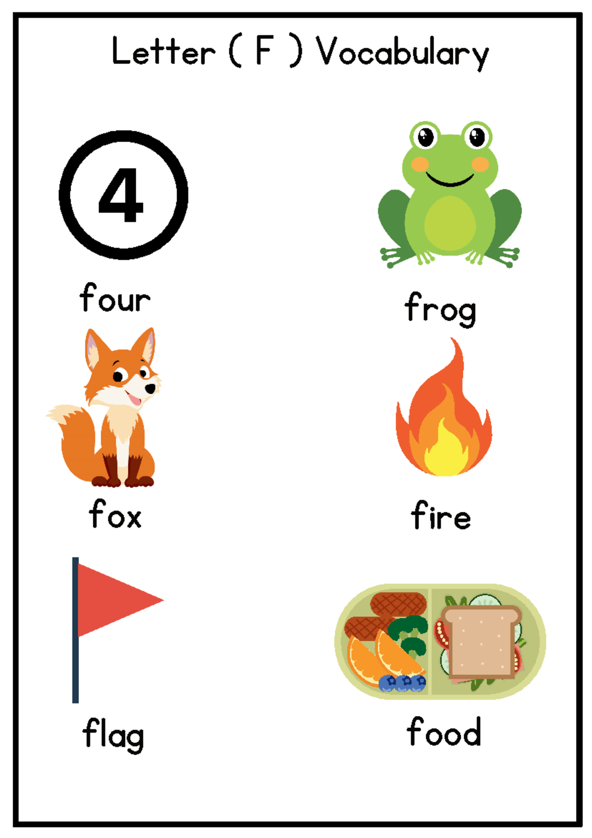 Letter-f flashcards and worksheets - frog ####### Letter ( F ...