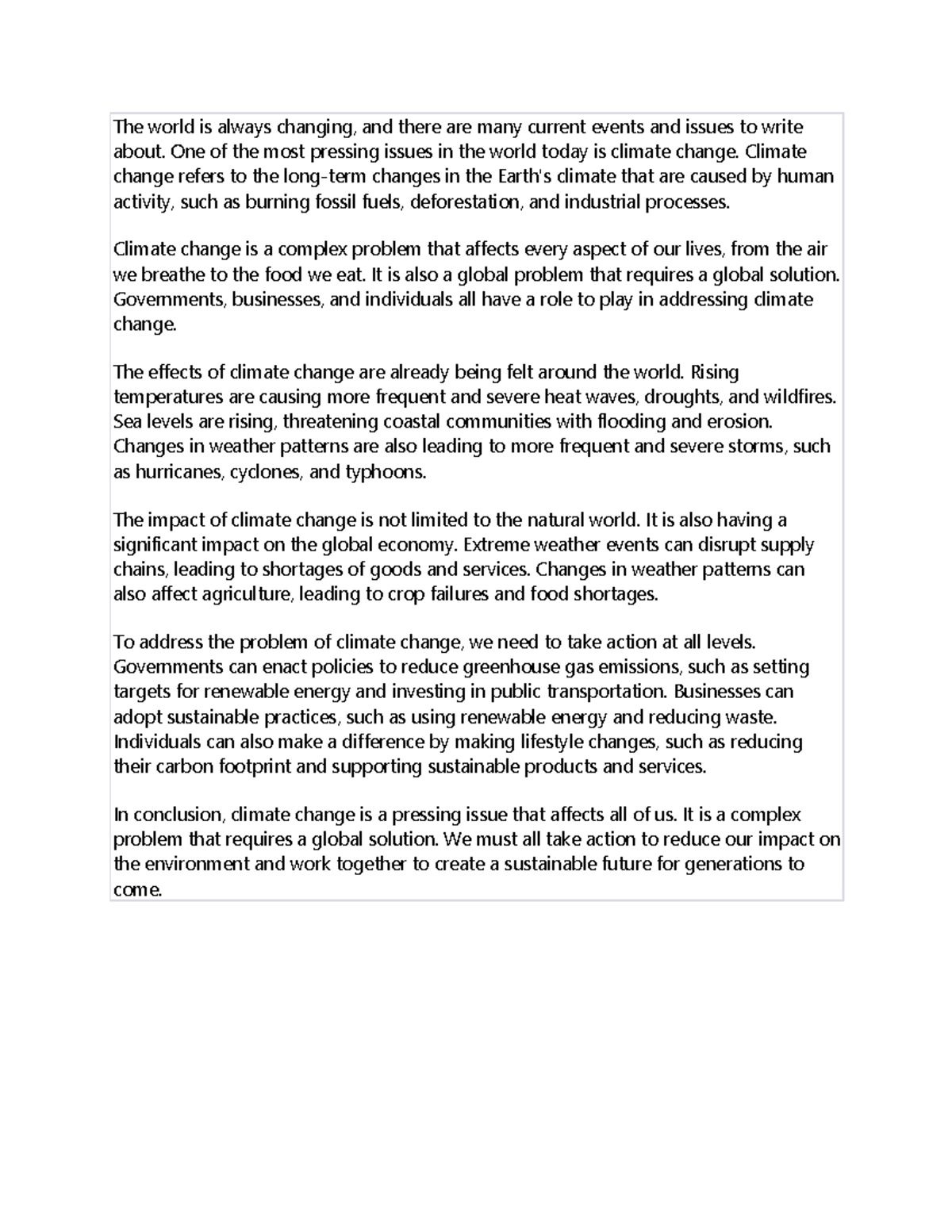 Doc2 - in class assignment - The world is always changing, and there ...