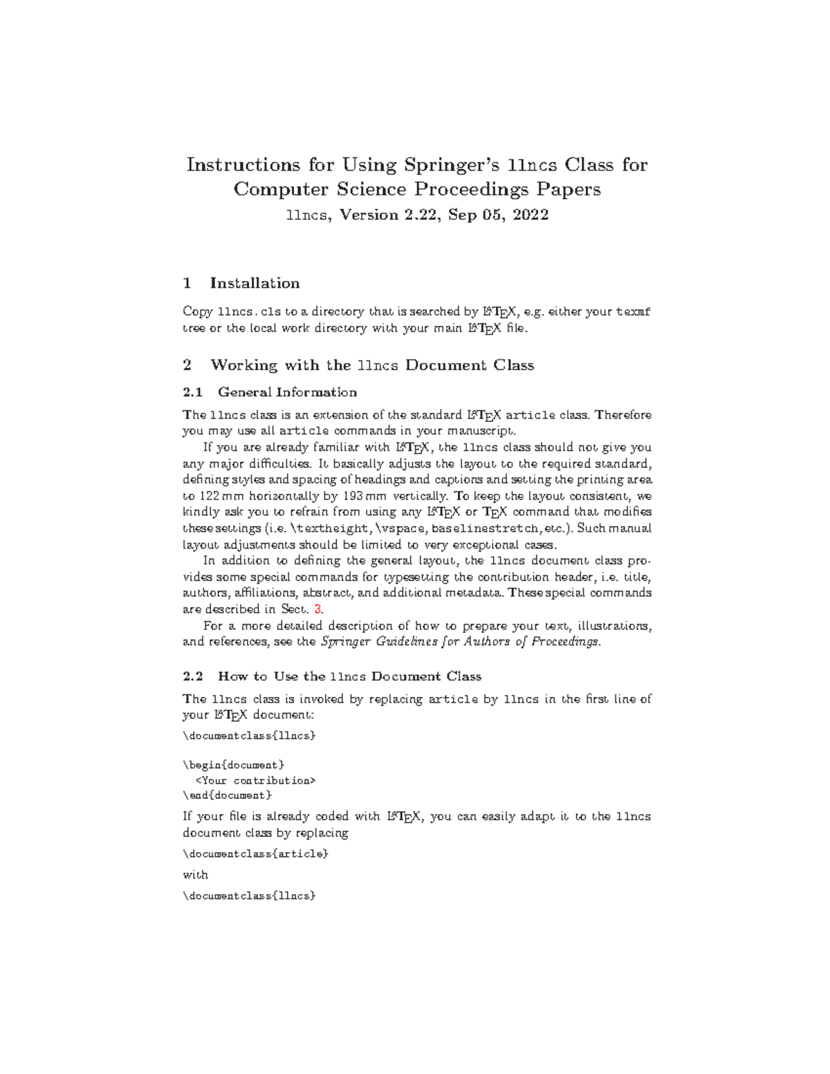 Llncsdoc - Instructions for Using Springer’s llncs Class for Computer ...