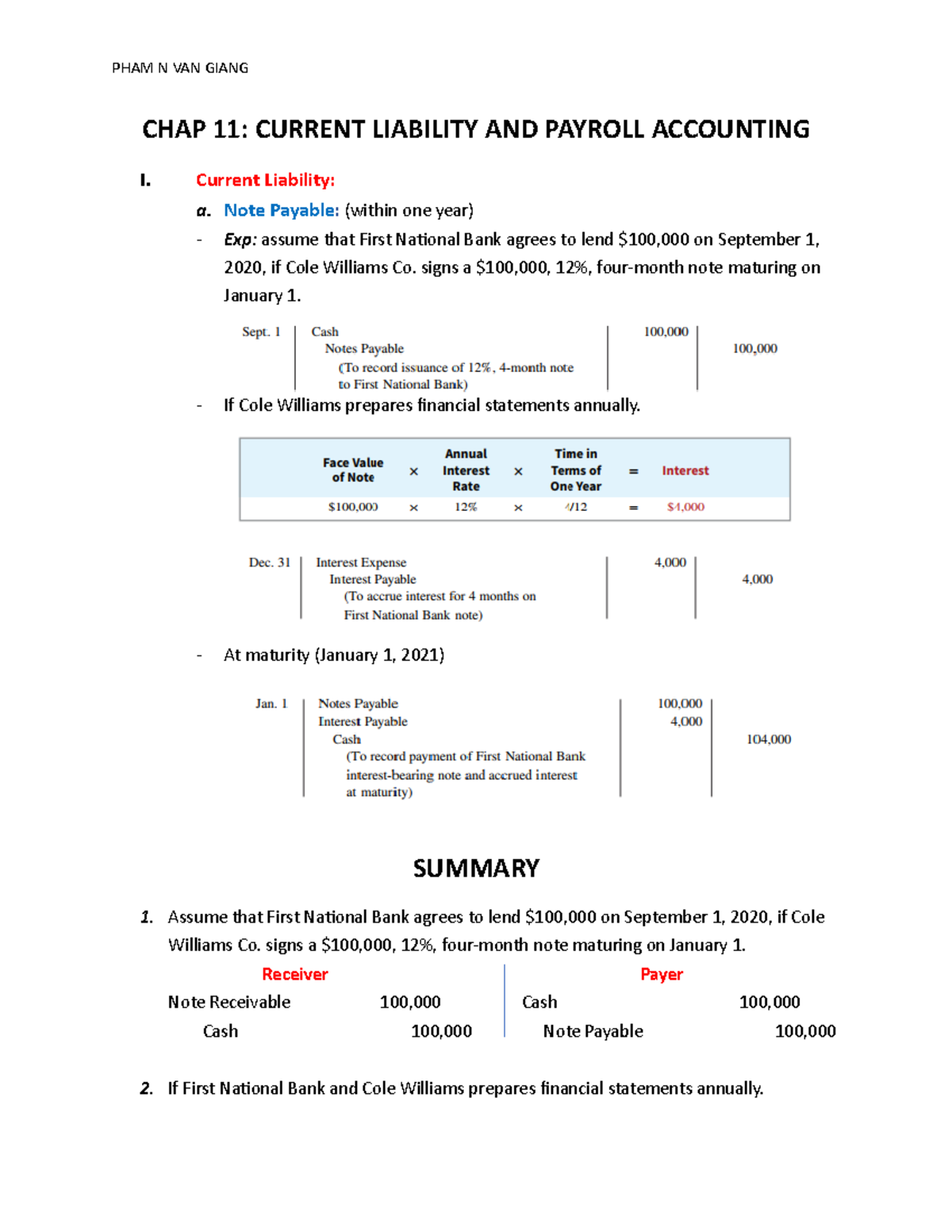 Chap 11-financial accounting - PHAM N VAN GIANG CHAP 11: CURRENT ...