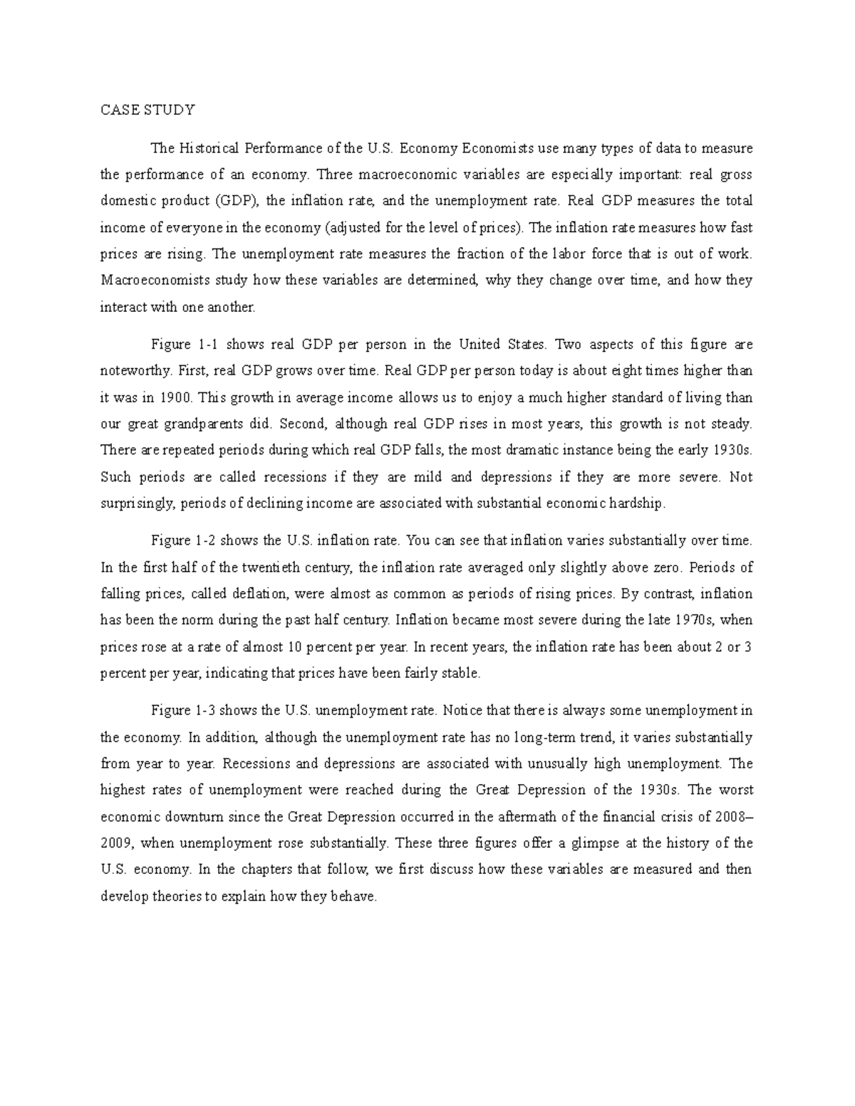 CASE Study econ - Lecture notes 13 - CASE STUDY The Historical ...