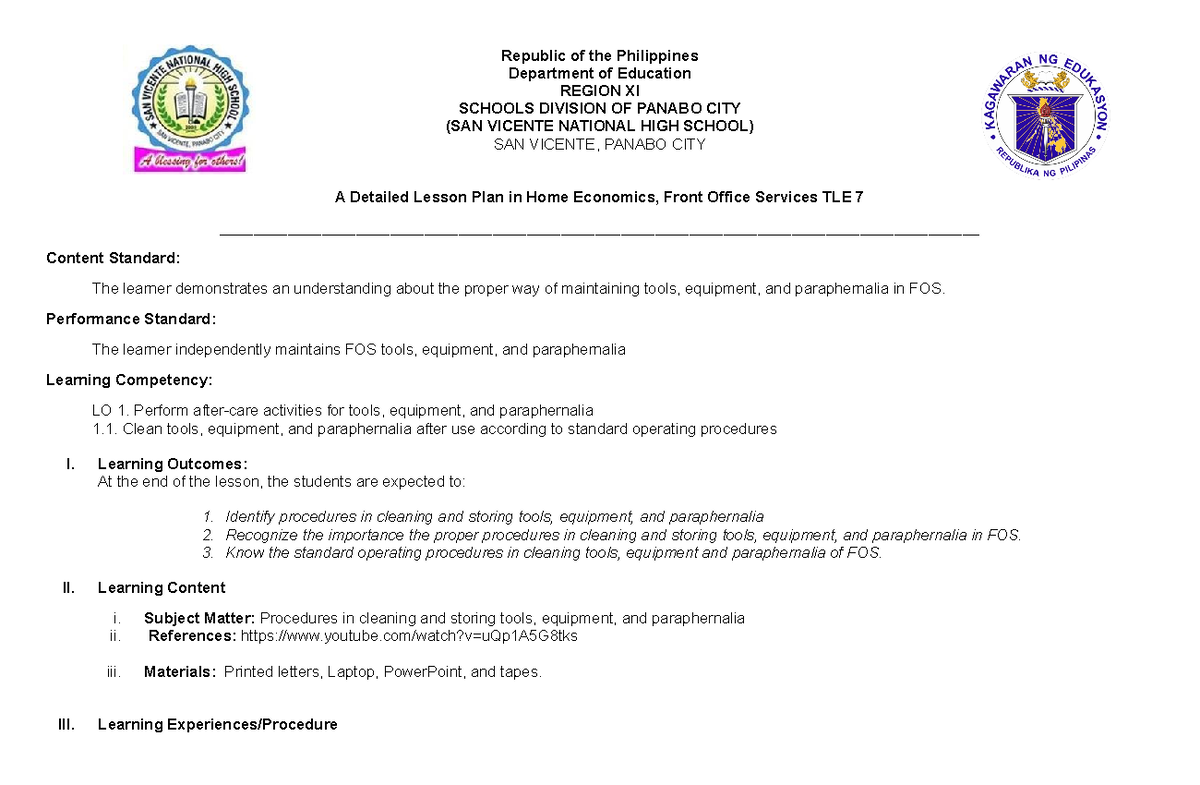 Lesson PLAN BY Sabanto reneth - Republic of the Philippines Department ...