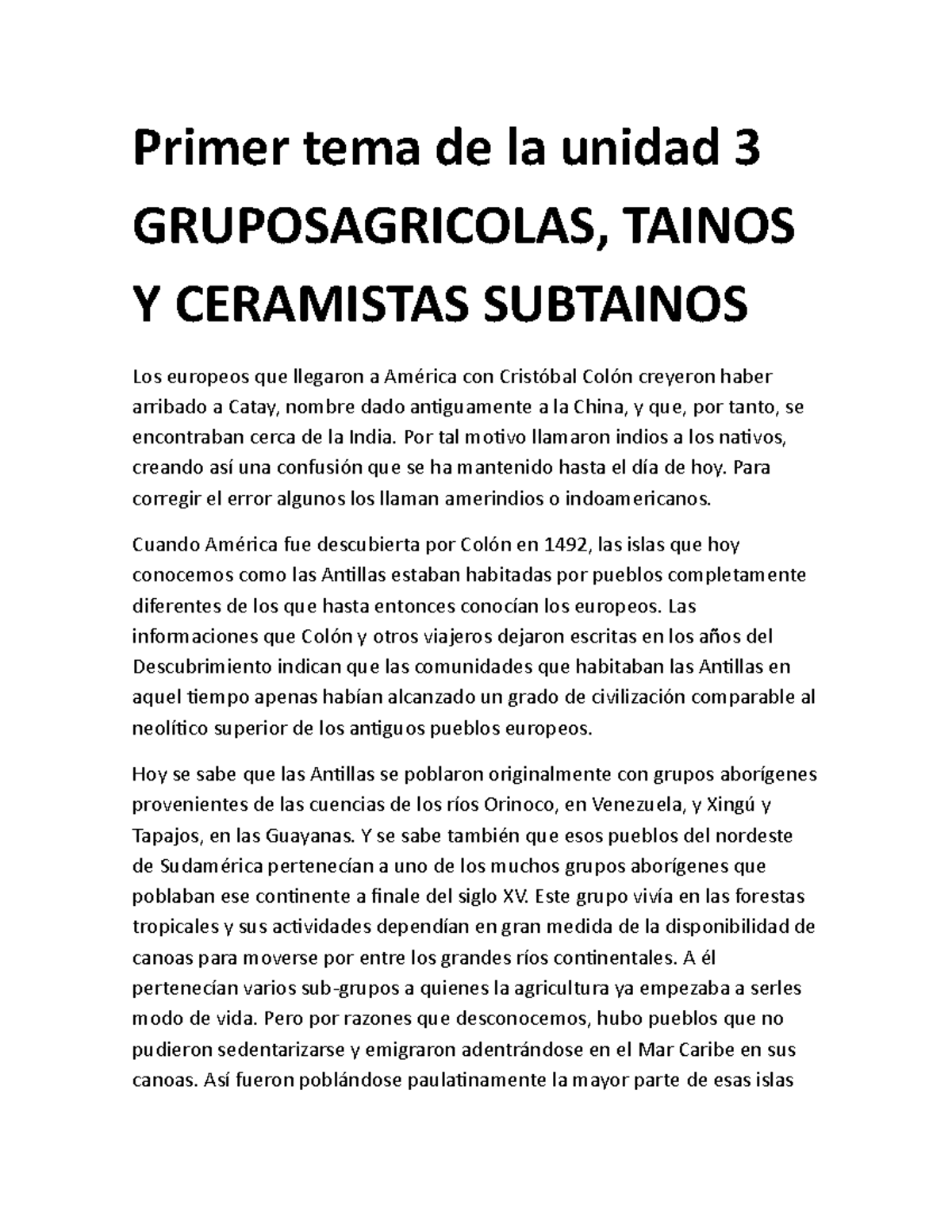 descubriemiento y colonizacion de america - Primer tema de la unidad 3 ...