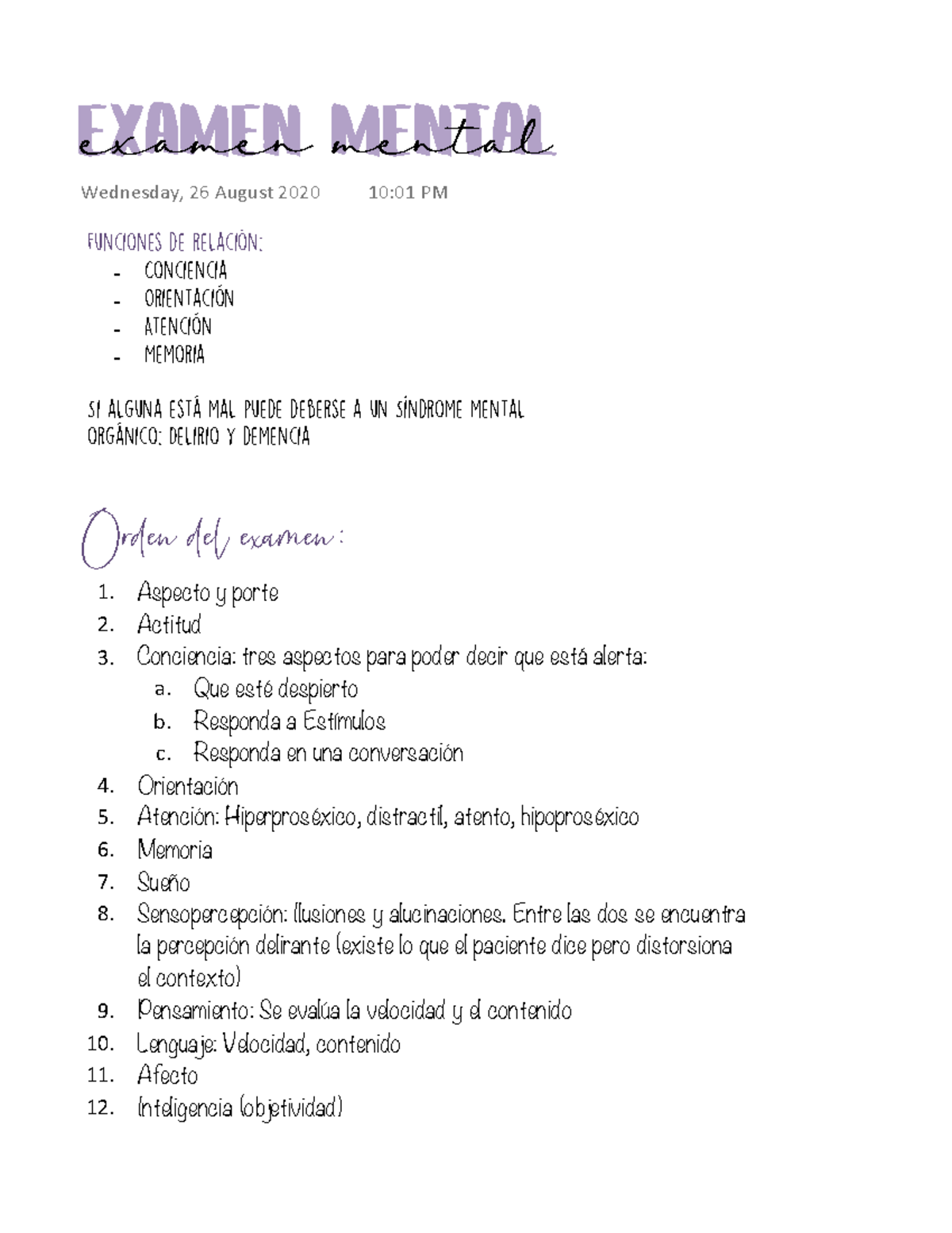 Examen mental - Warning: TT: undefined function: 32 Warning: TT: undefined function: 32 EXAMEN ...