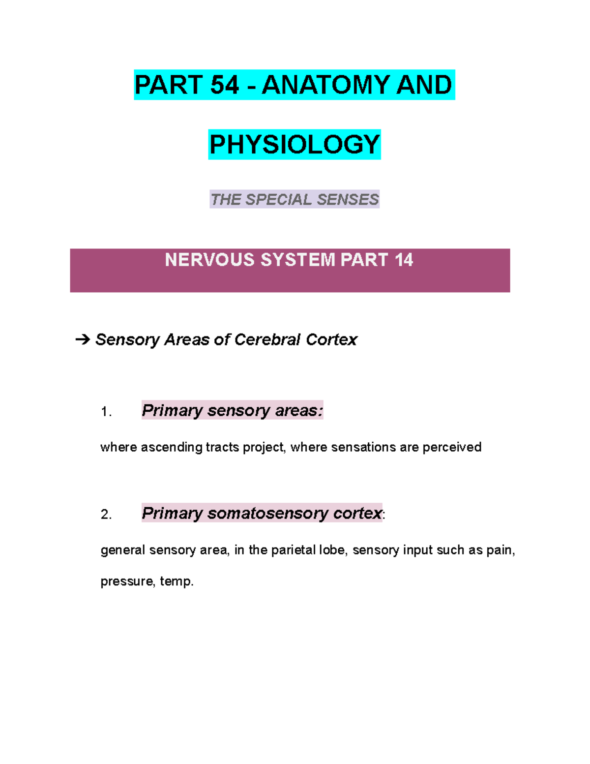 PART 54 - Anatomy AND Physiology - PART 54 - ANATOMY AND PHYSIOLOGY THE ...