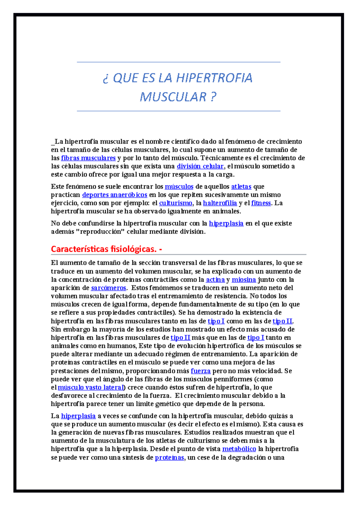 QUE ES LA Hipertrofia Muscular - ¿ QUE ES LA HIPERTROFIA MUSCULAR? _La ...