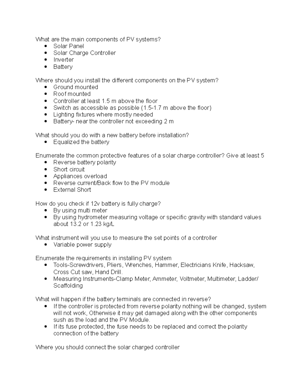 What are the main components of PV systems - 5-1 m above the floor ...