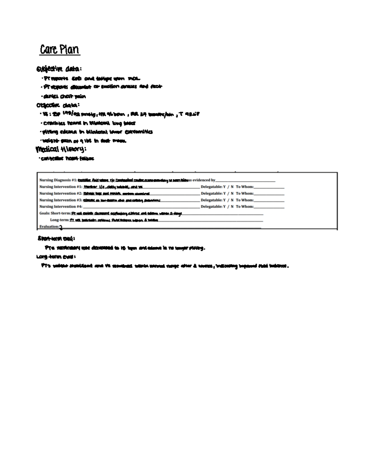 Care Plan 2 - an assignment for clinical - Reagan Bartz Care Plan ...