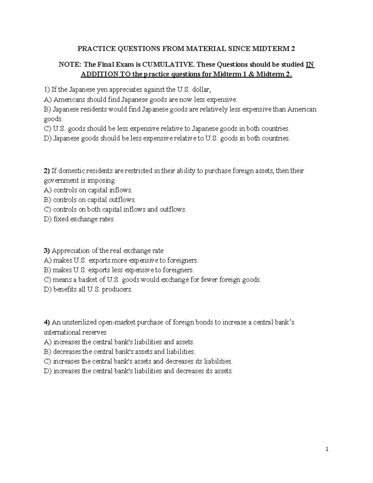 Practice Ques Material Since Midterm 1-2 - PRACTICE QUESTIONS FROM ...