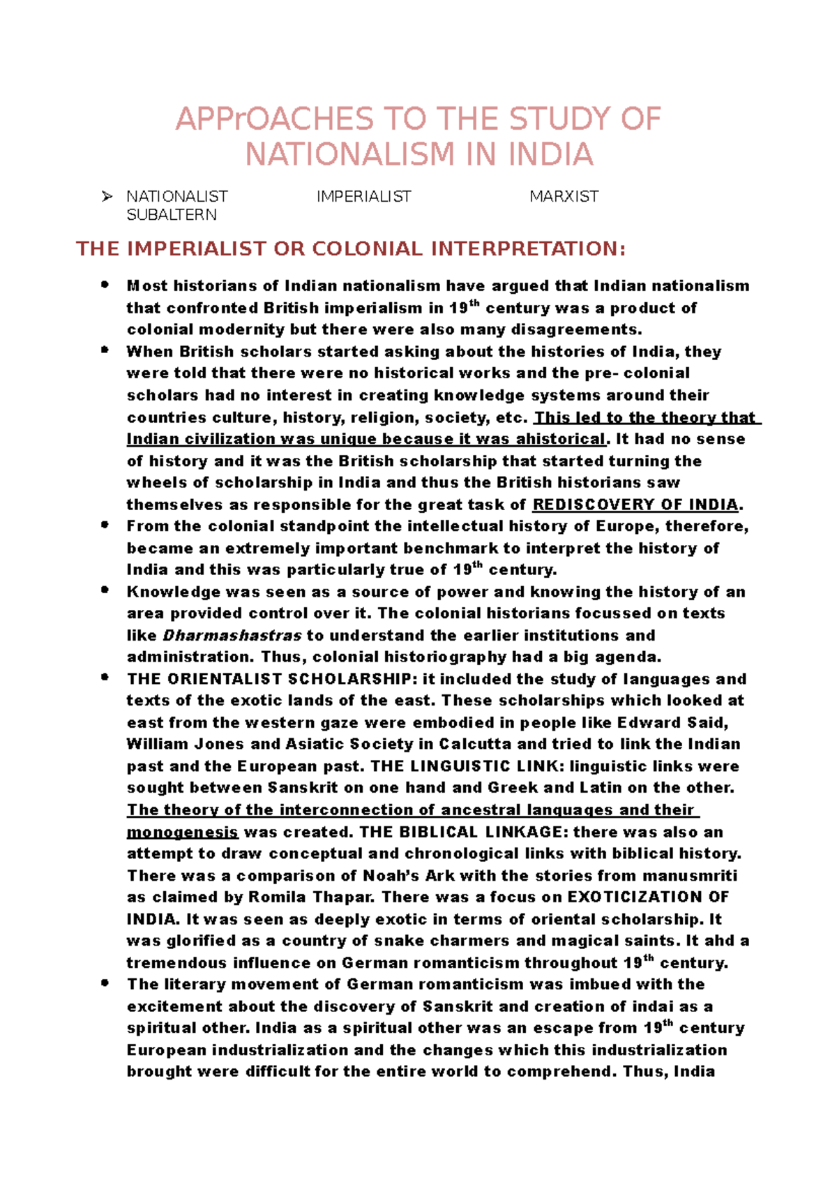 Appeoaches TO THE Study OF Nationalism IN India - APPrOACHES TO THE ...