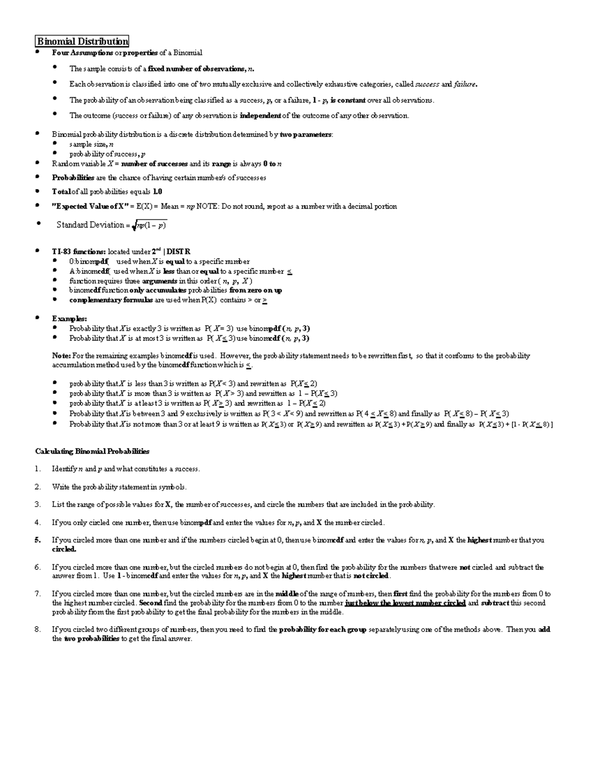 Stat 2160 binomial distribution - Binomial Distribution Four ...