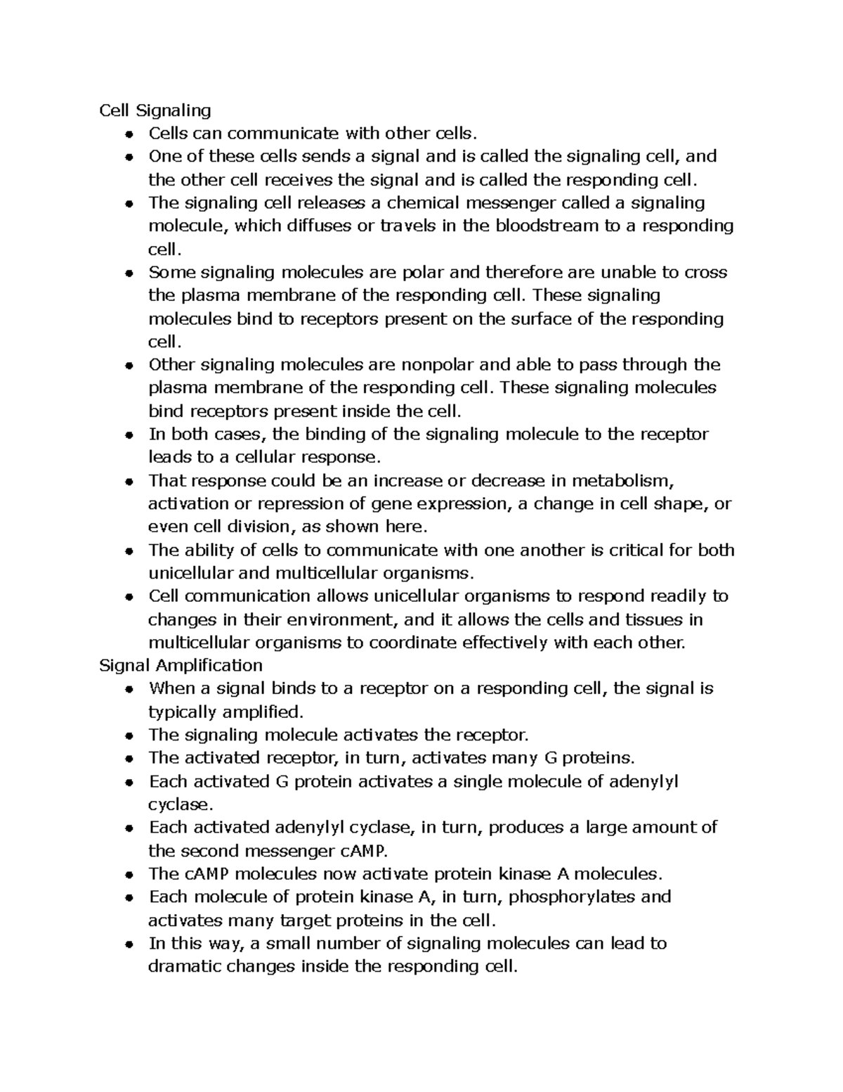 Module 9 Cell Signaling - Cell Signaling Cells can communicate with ...