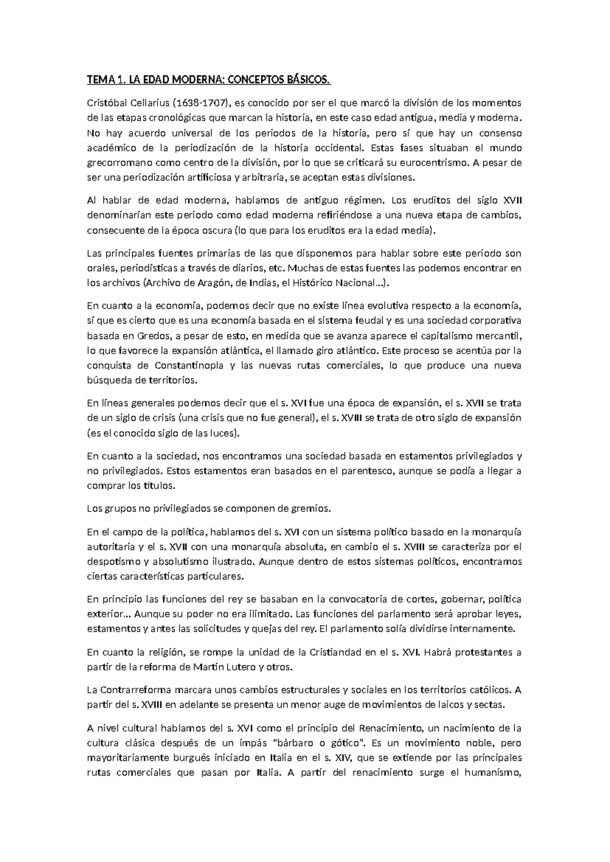 TEMA 1 Y 2 Moderna - TEMA 1. LA EDAD MODERNA: CONCEPTOS BÁSICOS ...