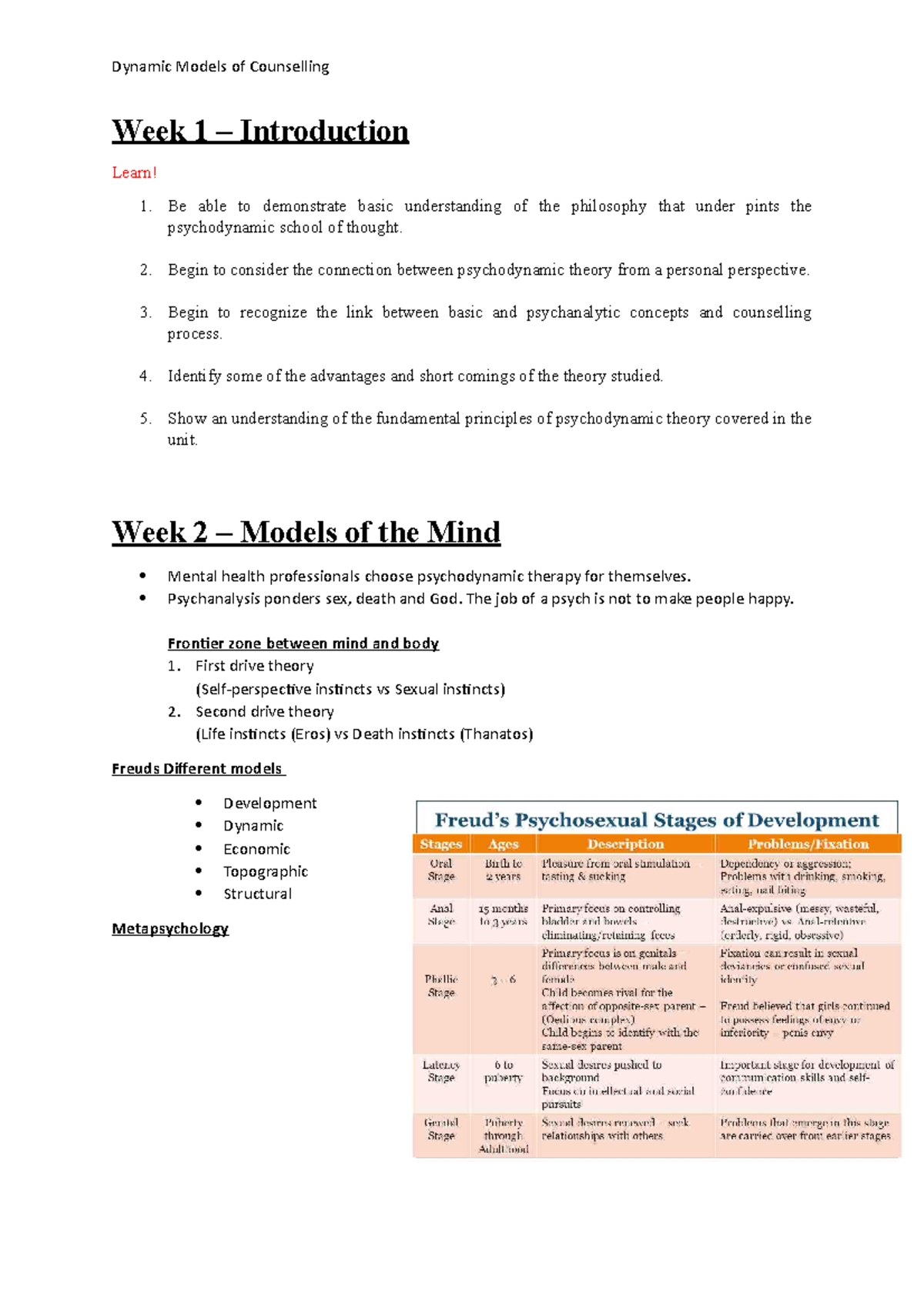 Lecture notes - Week 1 – Introduction Learn! Be able to demonstrate ...