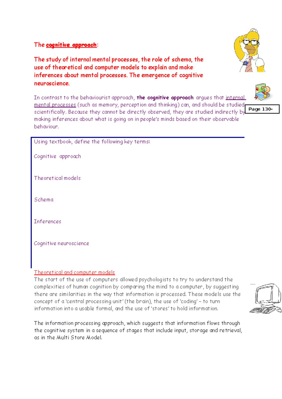 U1.15 COG Revision - The cognitive approach: The study of internal ...