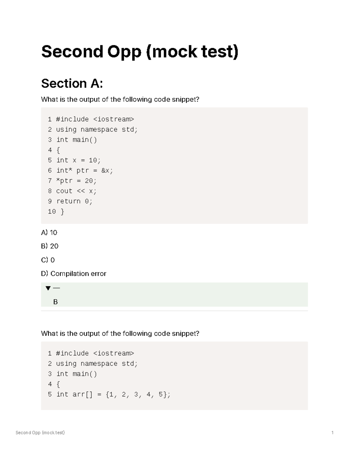 CMPG 121 Mock test 2 - This is a mock test our lecturer gave us to ...