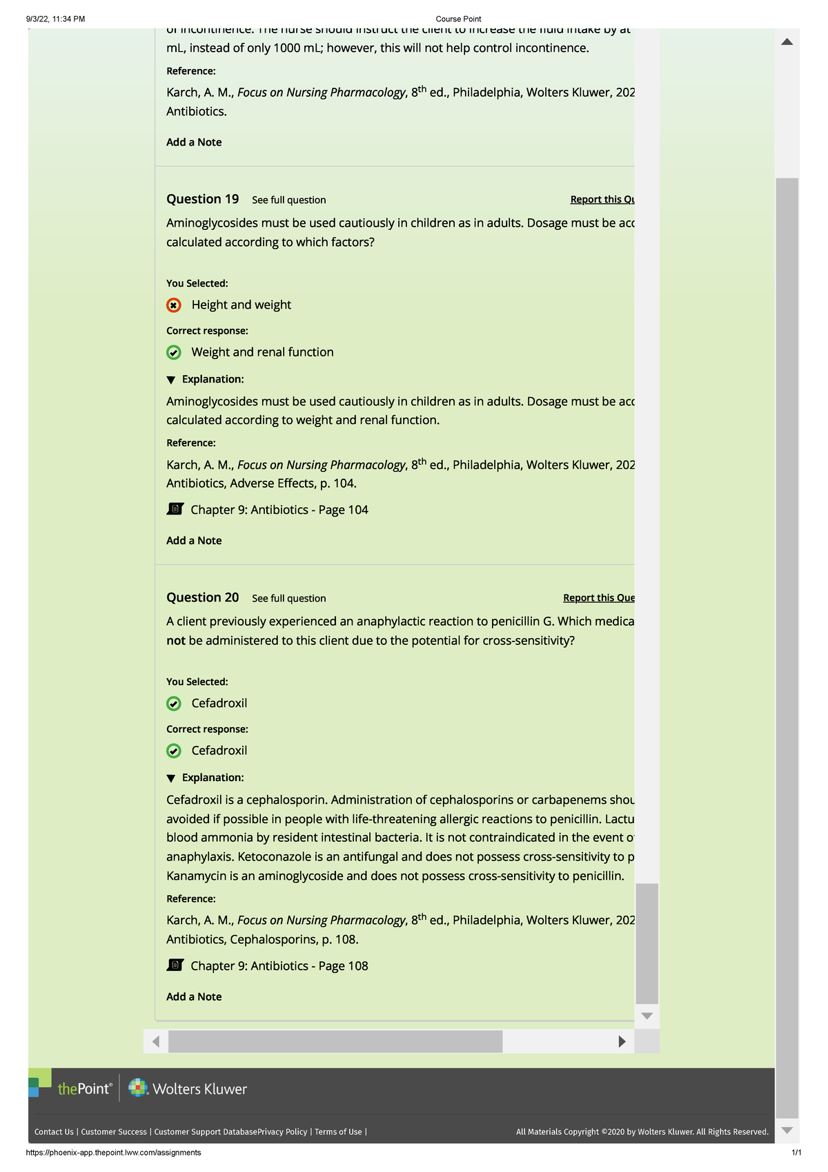 Antibiotics 6coursepoint - 9/3/22, 11:34 PM Course Point phoenix-app ...