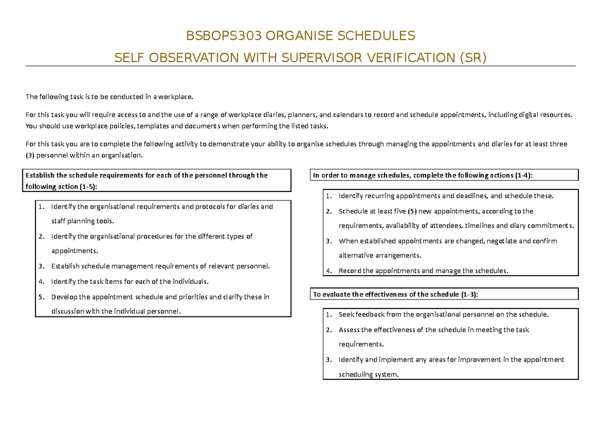 Bsbops 303 - Template - Self Observation with Supervisor Verification ...