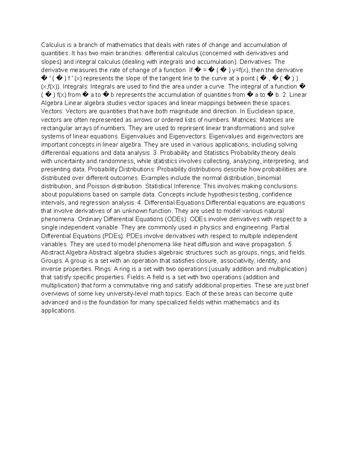 Untitled document - Calculus notes - Calculus is a branch of ...