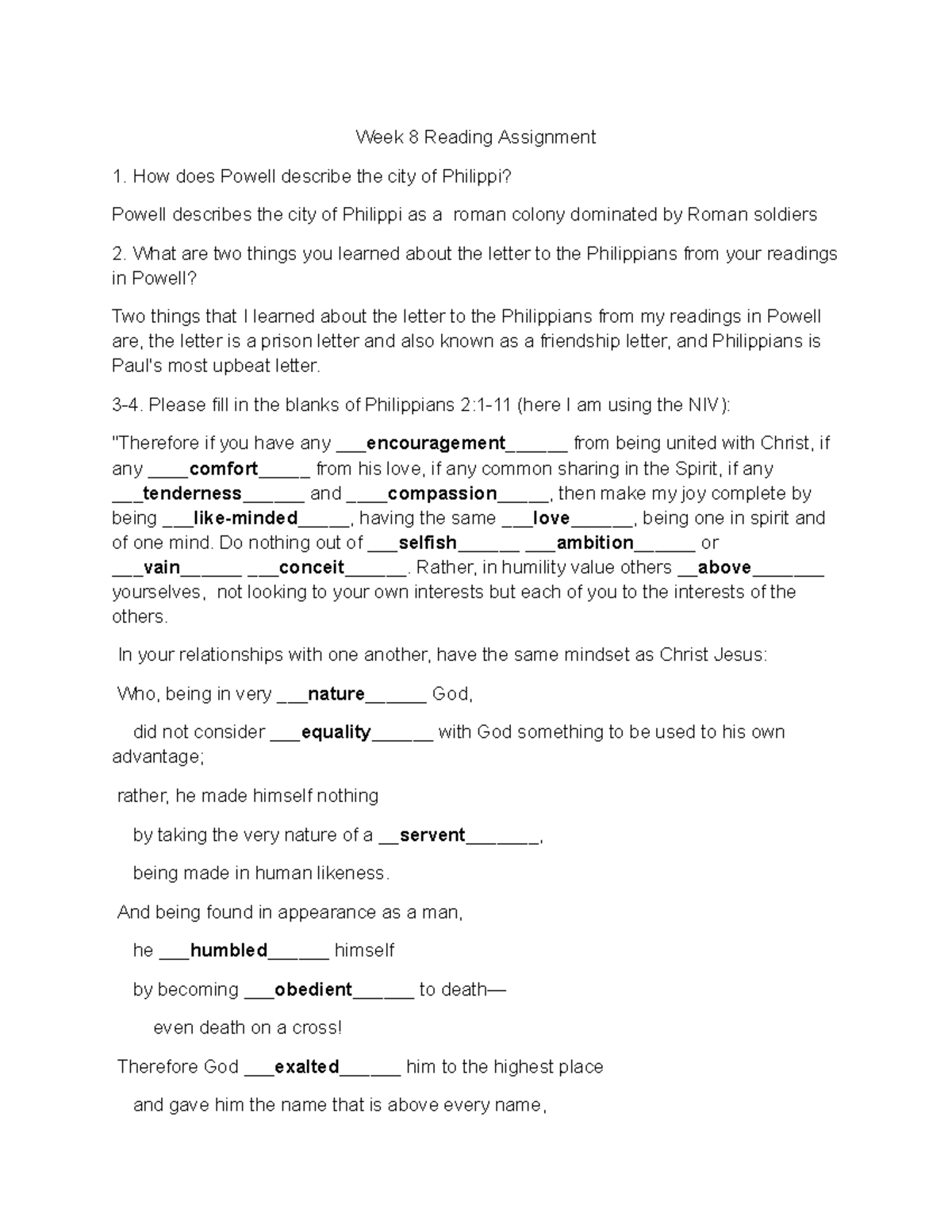Week 8 Reading Assignment - Week 8 Reading Assignment How does Powell ...