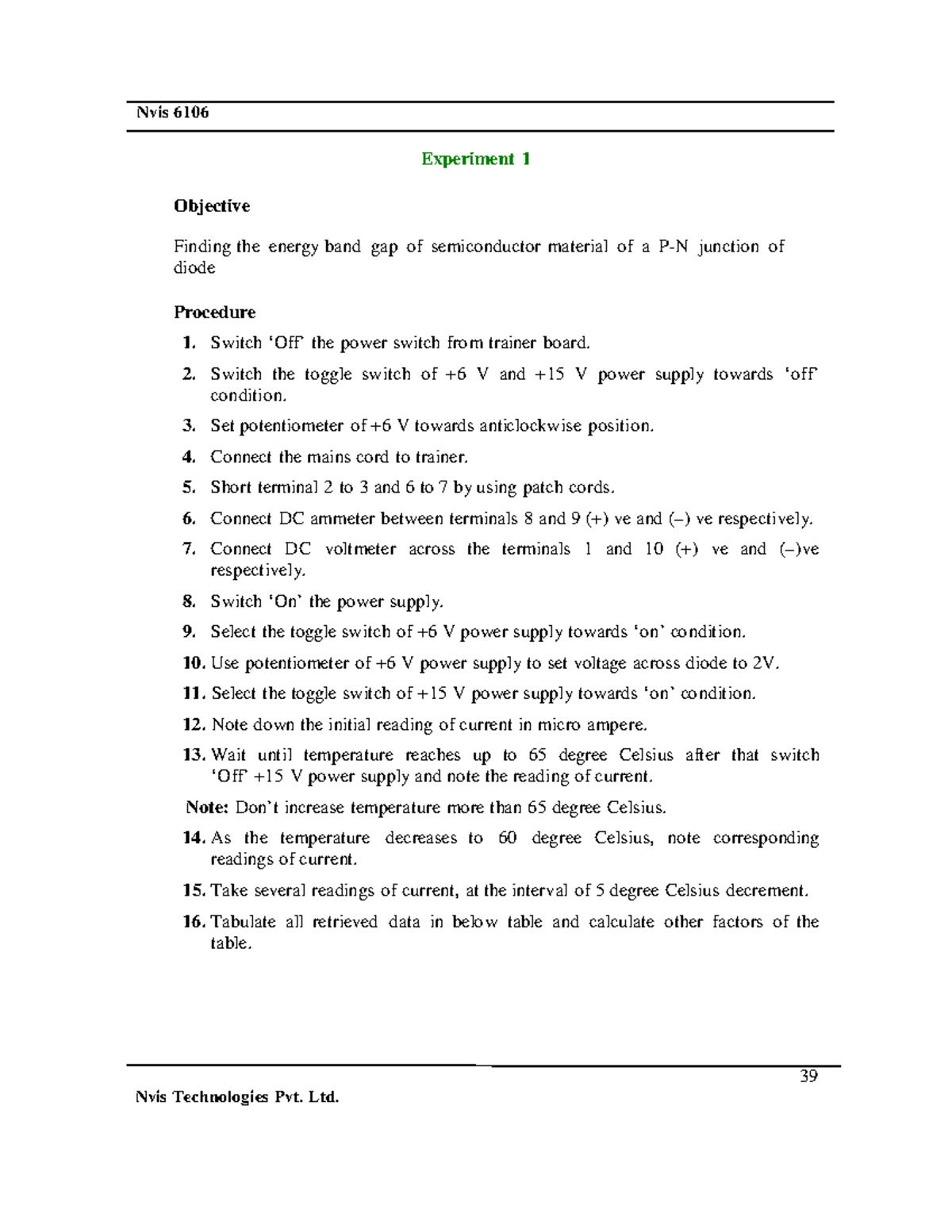 1 Energy Gap Notes 39 Experiment 1 Objective Finding The Energy