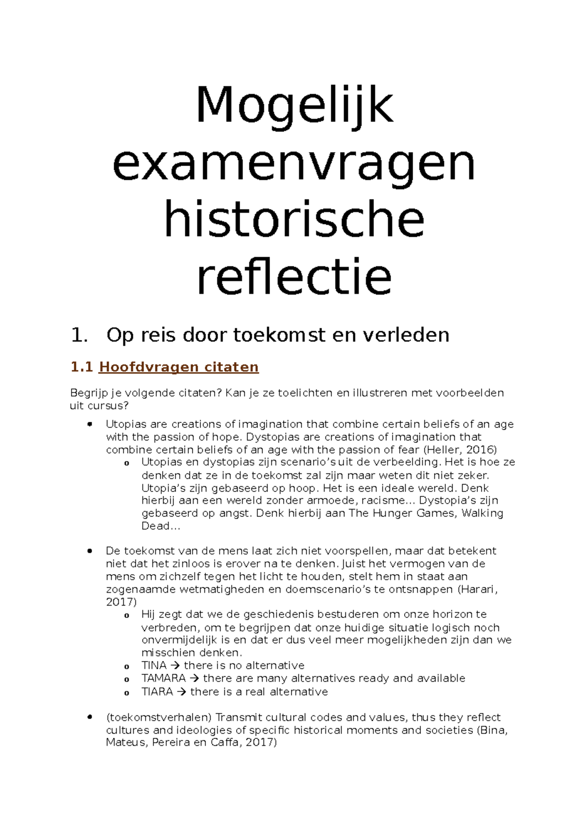 Mogelijk examenvragen historische reflectie - Op reis door toekomst en ...