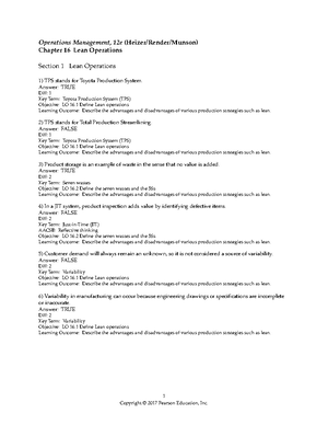Chapter 12 - Operations Management, 12e (Heizer/Render/Munson) Chapter ...