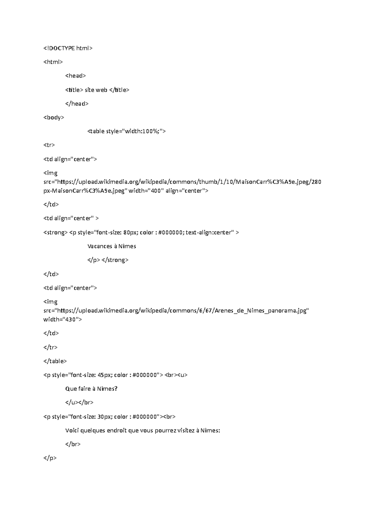 Programme-html - Exercice - site web - Studocu