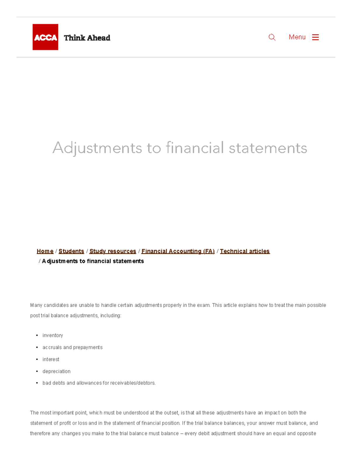 Adjustments to financial statements - This article explains how to ...