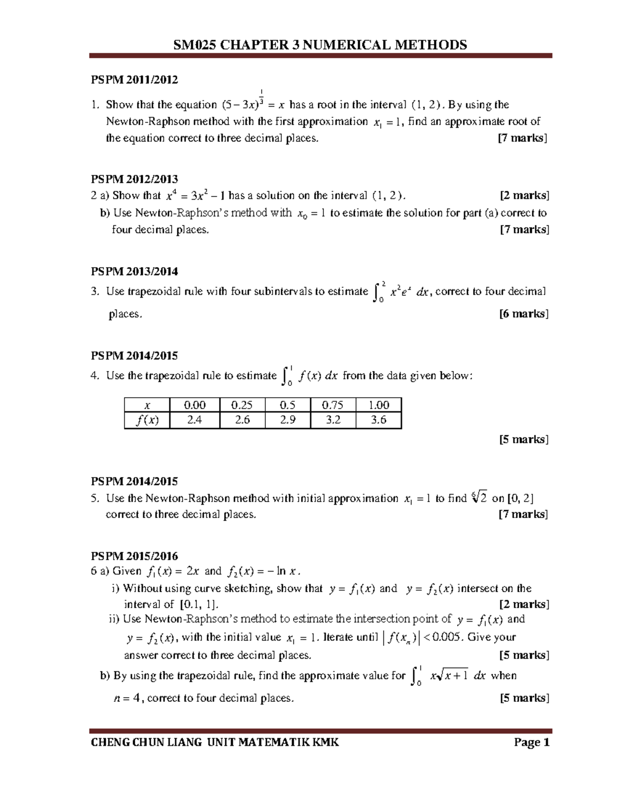 Sm025 Chapter 3 2018 Exercise On C3 Pspm 2011 Show That The