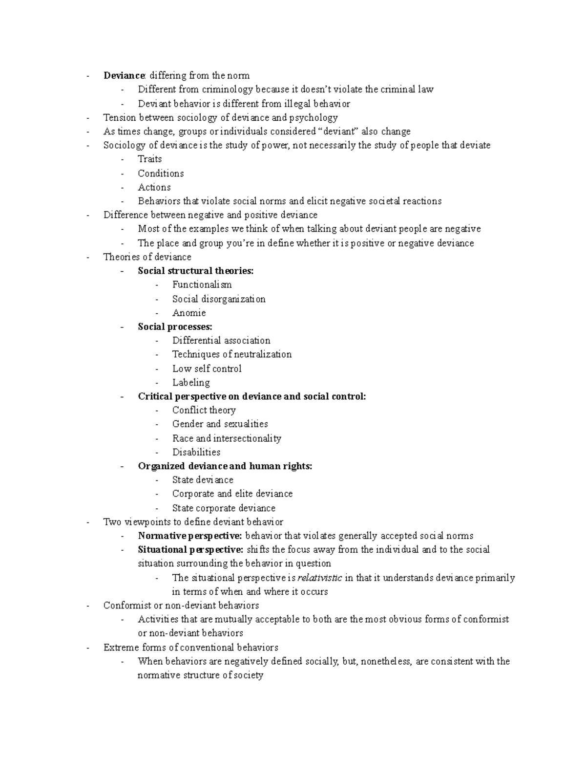 Soc 310 intro to deviance and defining deviance - Deviance : differing ...