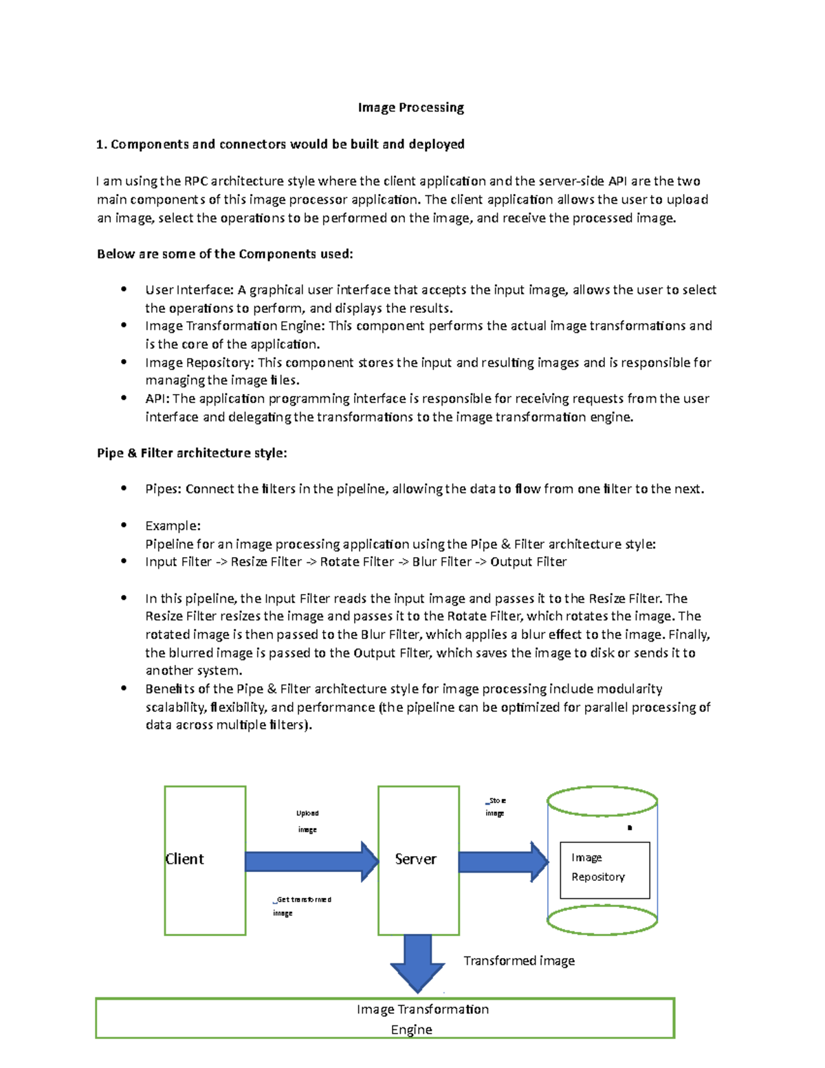 Ip2 - assignments - Image Processing Components and connectors would be ...