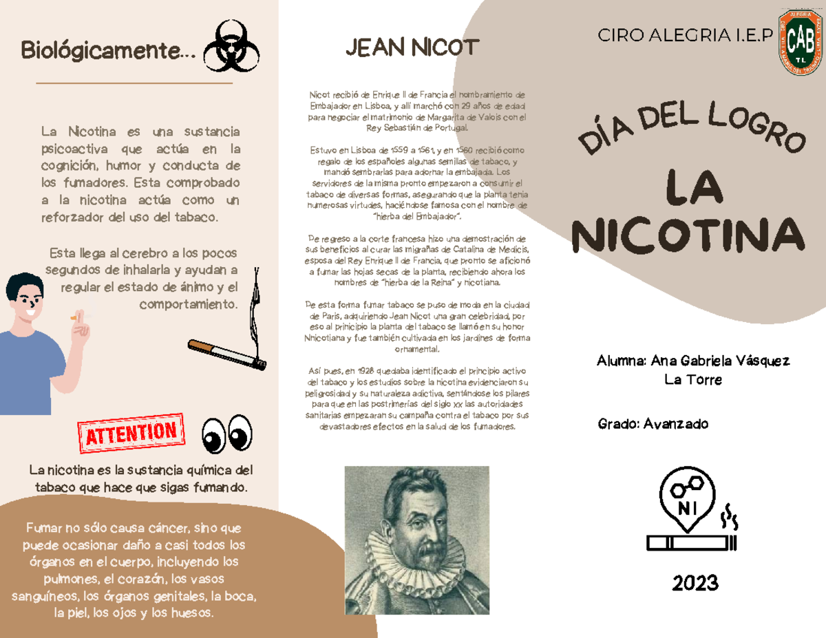 Nicotina tríptico - Nicot recibió de Enrique II de Francia el nombramiento de Embajador en ...