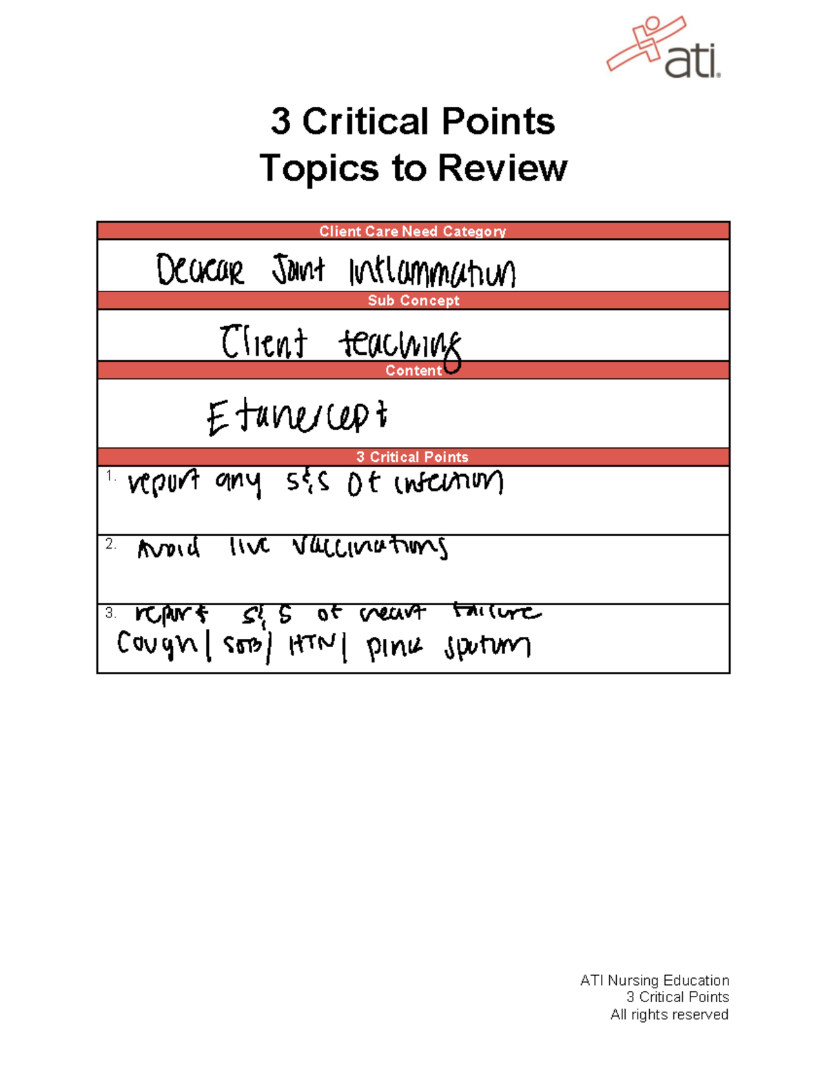 The Musculoskeletal System - ATI Nursing Education 3 Critical Points ...